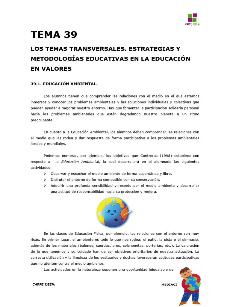 39 Los Temas Transversales Estrategias y Metodologias Educativas en La ...