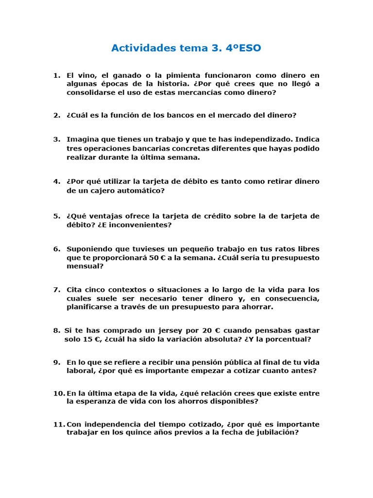 Actividades Tema 3 | PDF
