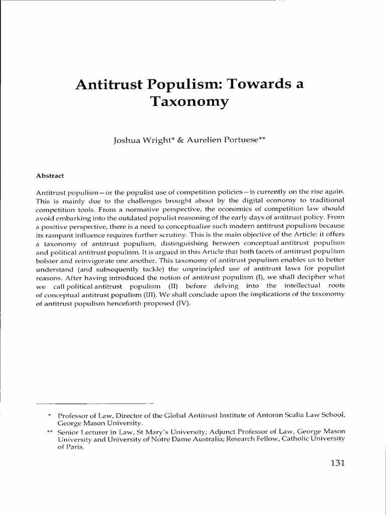 Antitrust Populism Towards at | PDF