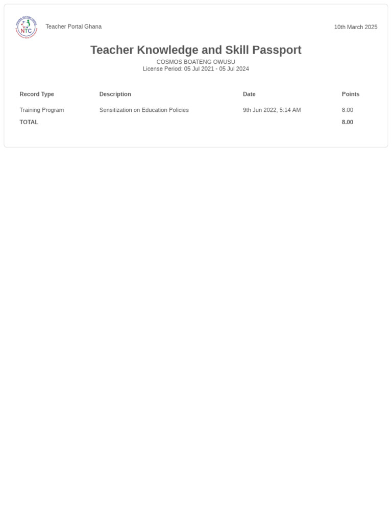 CPD Transcript | PDF