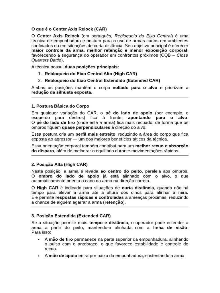 O Que É o Center Axis Relock (CAR) | PDF