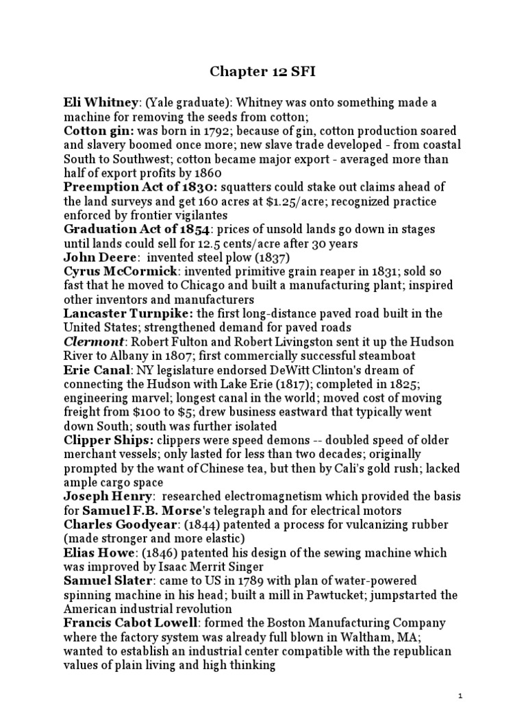 SFI Chapter 12 Highlights | PDF