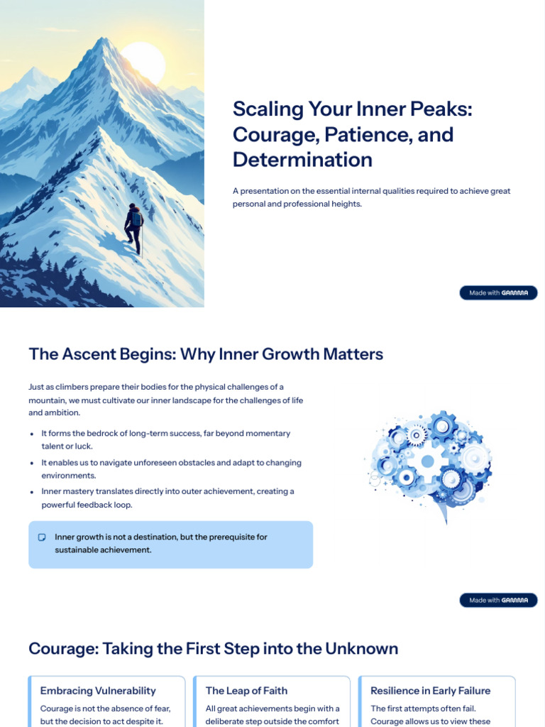 Inner Growth: Courage, Patience, Determination | PDF | Courage ...