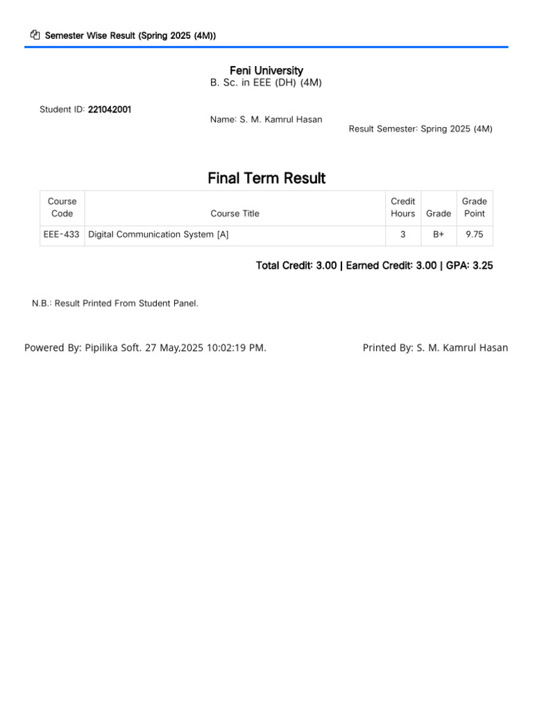 10th Semester | PDF