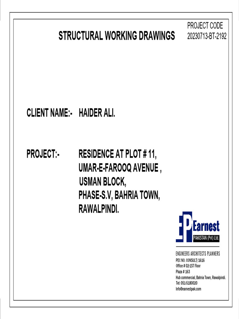 Plot 11, Usman Block, SV_STR | PDF | Beam (Structure) | Concrete