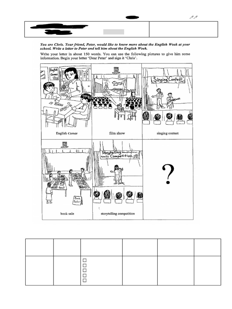 PreS1 Short Writing Task 3 Set 1 | PDF | English Language | Chess