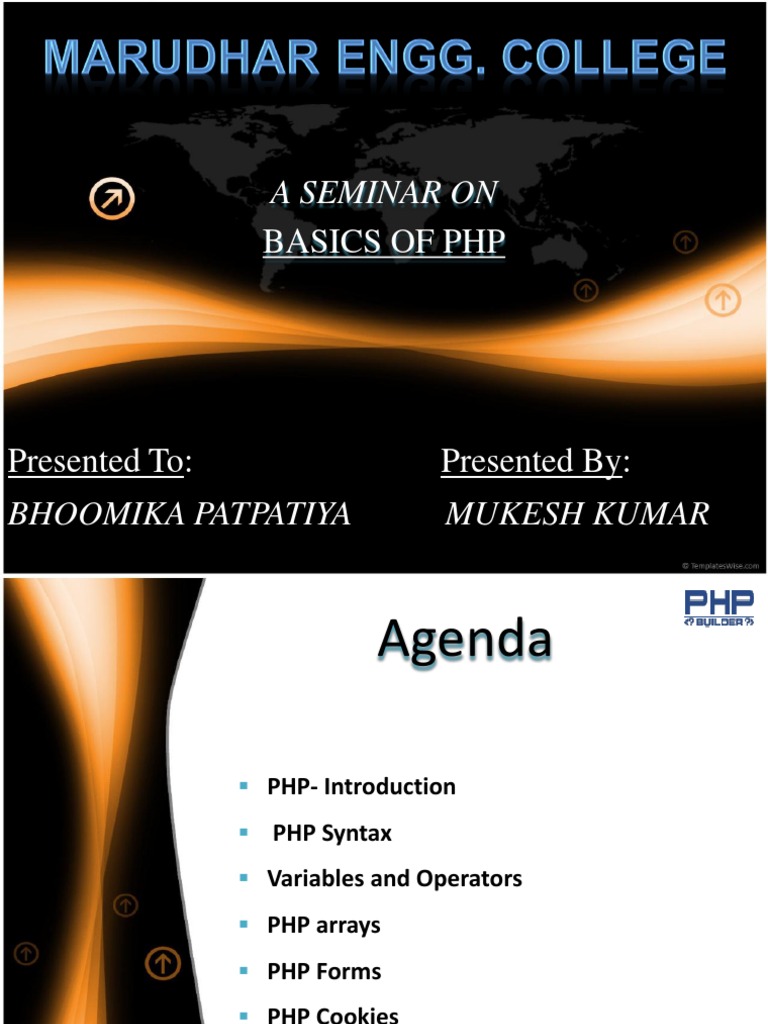 A Seminar On: Basics of PHP | PDF | Php | Array Data Type