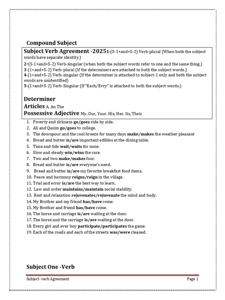 Teaching Subject-Verb Agreement | PDF | Grammatical Number | Plural