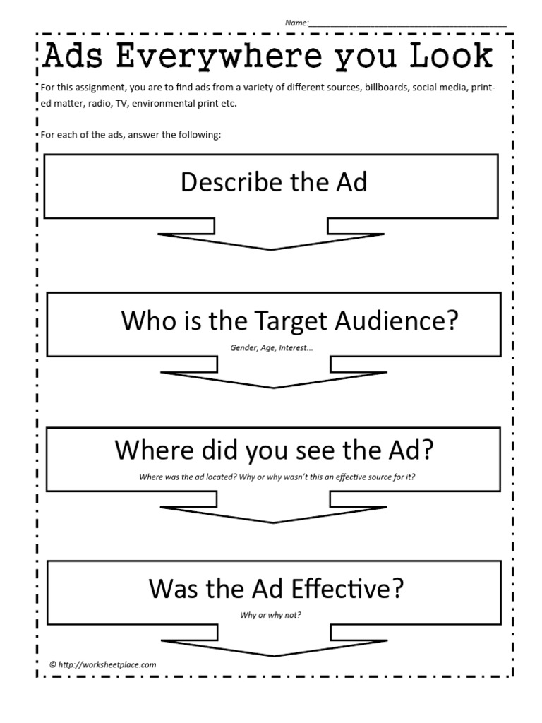 Ad Analysis Assignment Worksheet | PDF