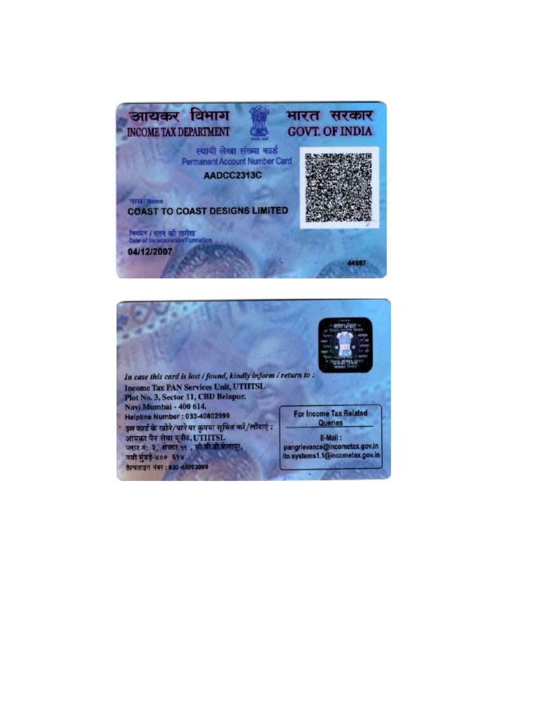 Ctc Pan Card New | PDF