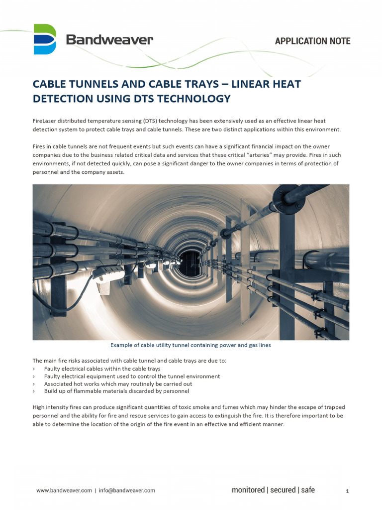 Bandweaver - Application Note - Cable Tunnels Linear Heat Detection ...