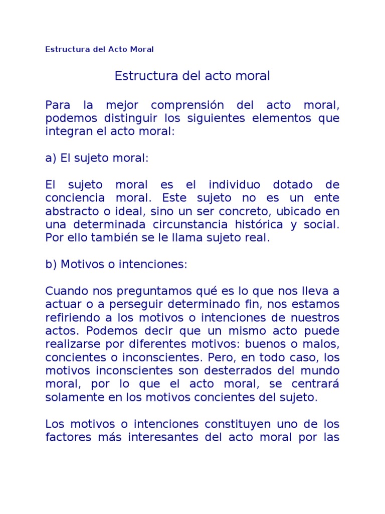 Estructura Del Acto Moral