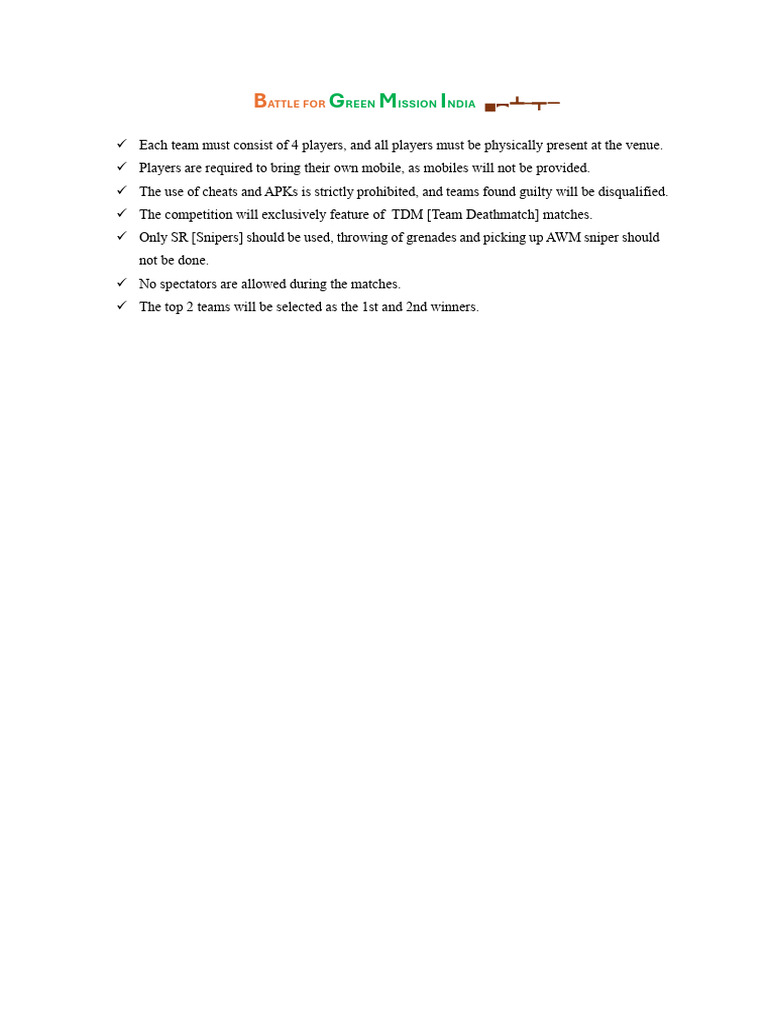 Bgmi Rules | PDF