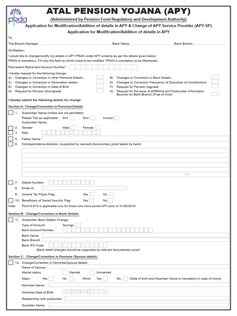 APY Modification Request Form | PDF | Banks | Debits And Credits