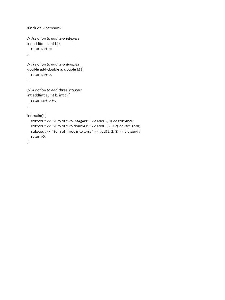 Function Overloading Code | PDF