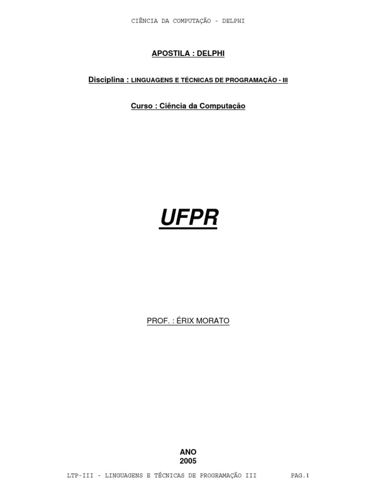 Apostila Delphi - 2005 | PDF | Linguagem de programação | Janela ...