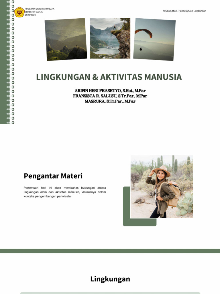 Lingkungan Dan Aktivitas Manusia - Mhs | PDF