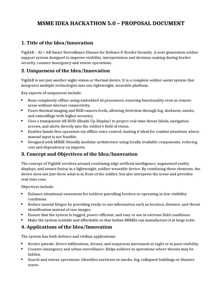 VigilAR: AI-AR Glasses for Soldier Safety | PDF | Augmented Reality ...