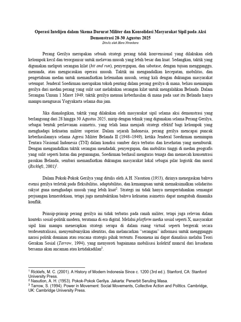 Operasi Intelijen Dalam Skema Darurat Mi | PDF
