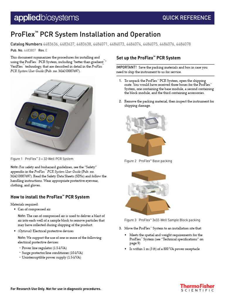 ProFlex™ PCR System Setup Guide | PDF | Polymerase Chain Reaction ...