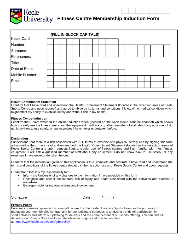 Online Induction Membership Form | PDF