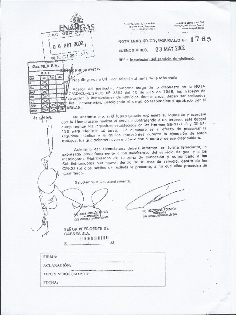 Nota Enargas X 7 | PDF