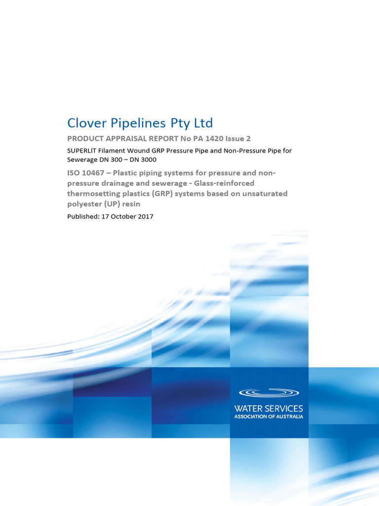 PA 1420 Issue 2 Clover Pipelines Superlit Sewerage | PDF | Pipe (Fluid ...