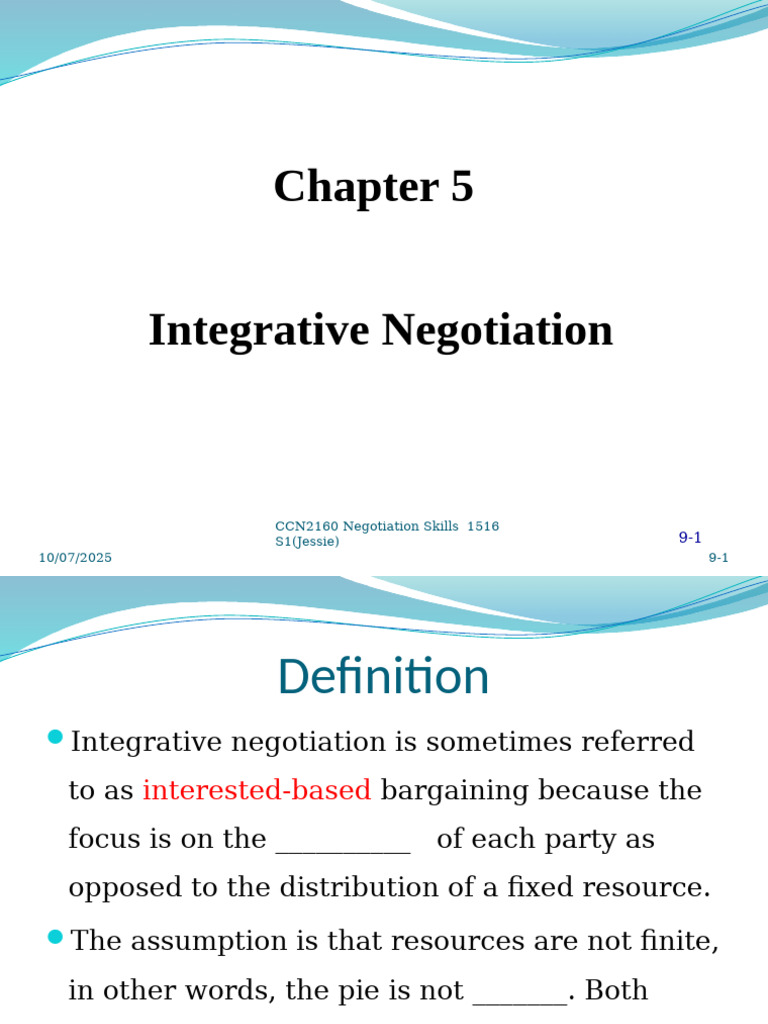 Integrative Negotiation Techniques Guide | PDF | Negotiation | Salary