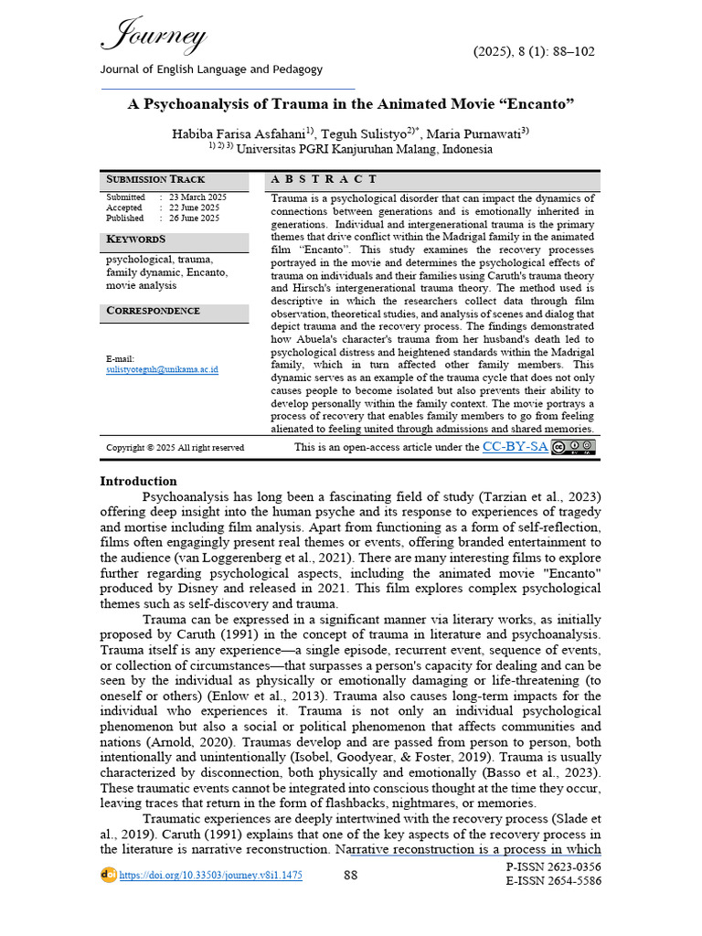 A Psychoanalysis of Trauma in The Animated Movie E | PDF ...