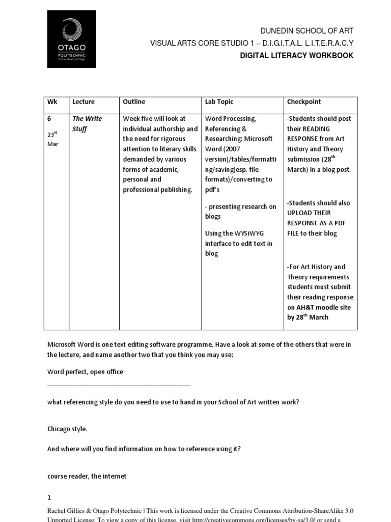 Digital Literacy Workbook: The Write Stuff | PDF | Portable Document ...