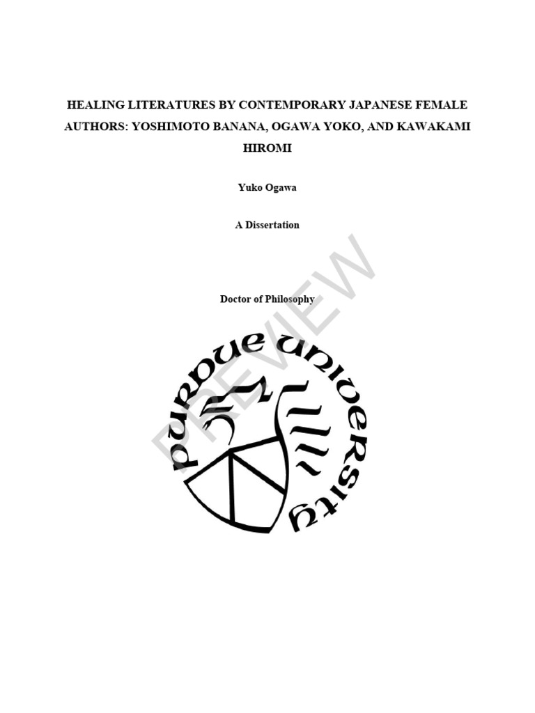 Healing Literatures by Contemporary Japanese Female Authors Yoshimoto ...