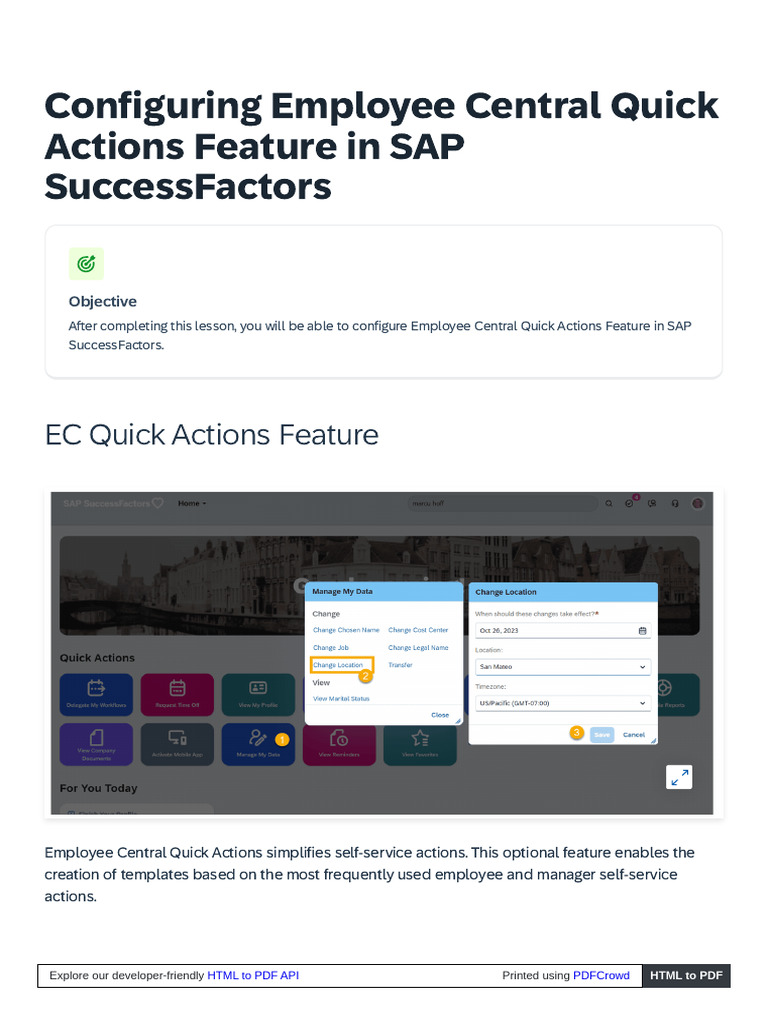 Configuring EC Quick Actions in SAP | PDF | Software Engineering | Software