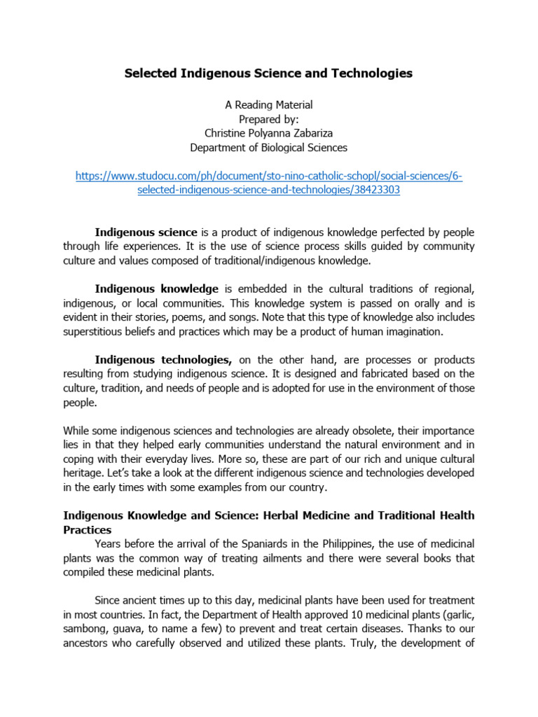 3.4 Selected Indigenous Science and Technologies | PDF | Ketchup