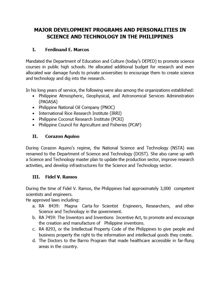 3.2 Major Development Programs and Personalities in Science and ...