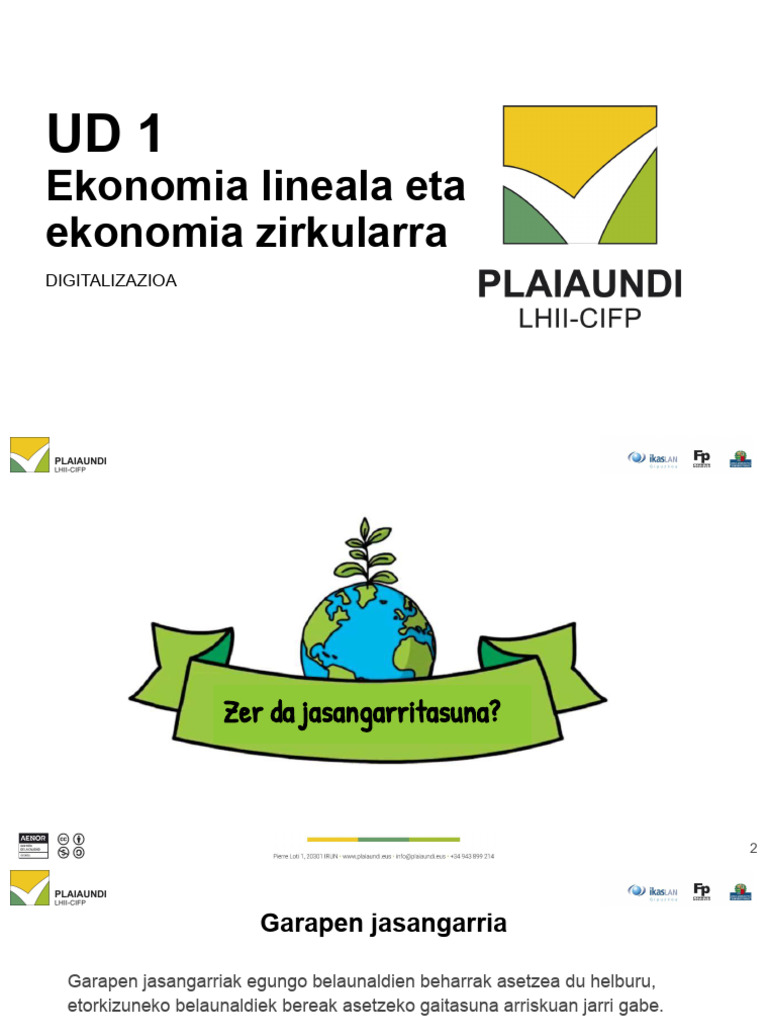 UD 1 - Ekon Lineala Eta Ekon Zirkularra - EUS | PDF