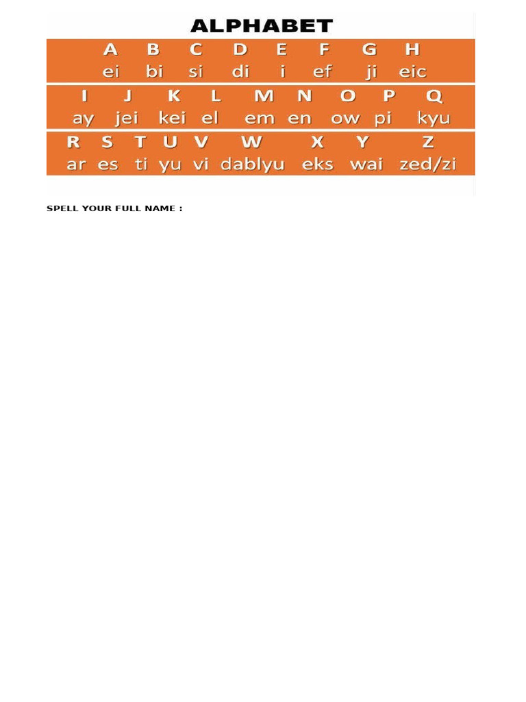 Spell Your Full Name | PDF