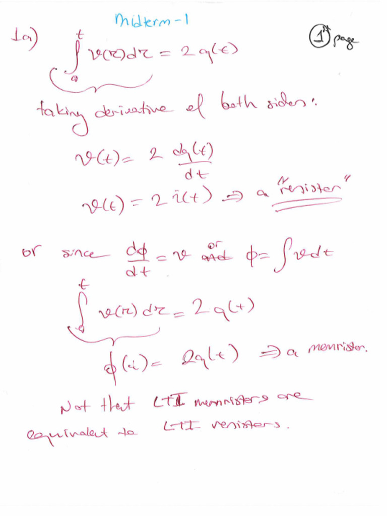 2018-2019 Fall EEE2210 Midterm Exam-1 Solutions | PDF