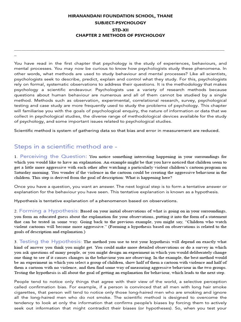 Psychology Research Methods Explained | PDF | Survey Methodology ...