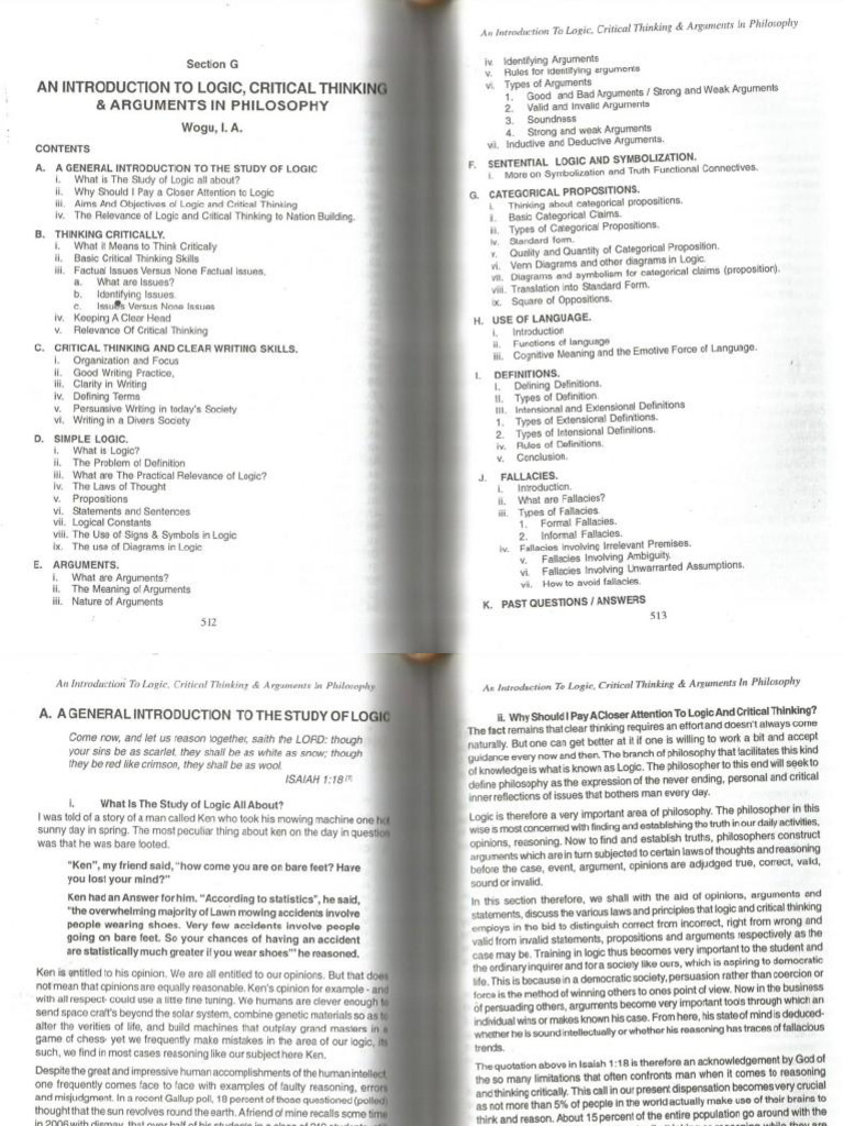 Introduction To Logic and Critical Thinking | PDF