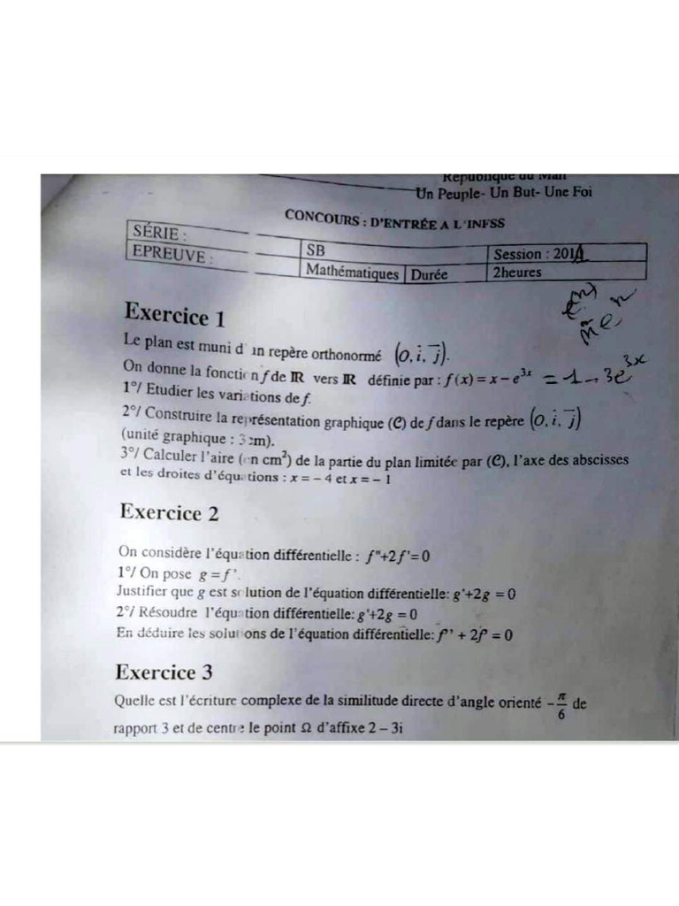 Math Sujet Corrigé | PDF