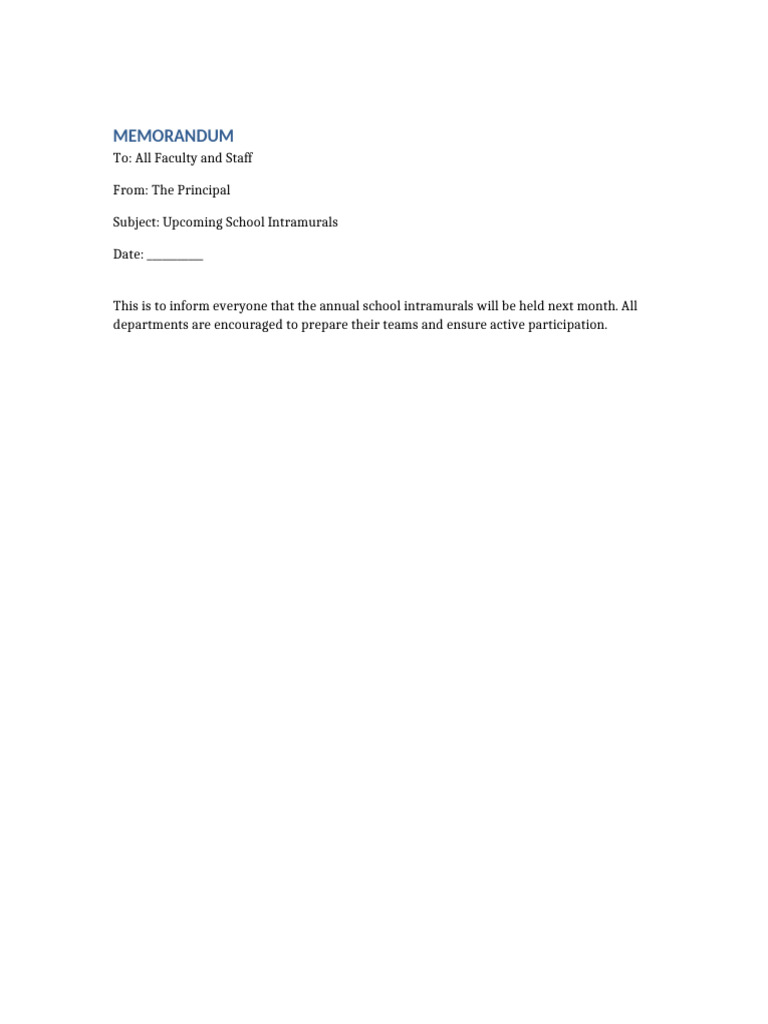 Memorandum Sample | PDF