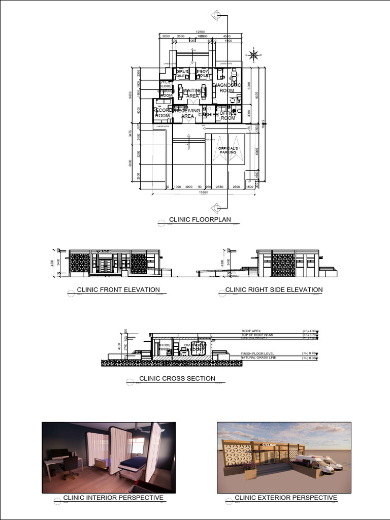 Clinic Floor Plan and Elevations | PDF | Buildings And Structures ...
