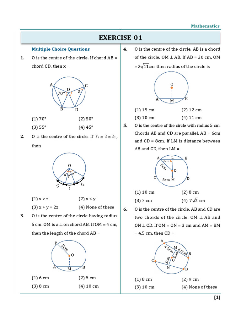 Exercise Solutions Circles | PDF | Elementary Geometry | Euclidean Geometry