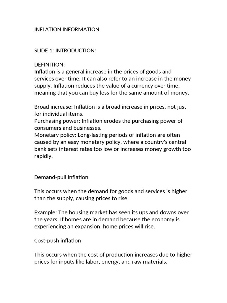 Understanding Inflation: Causes and Effects | PDF | Cost Of Living ...