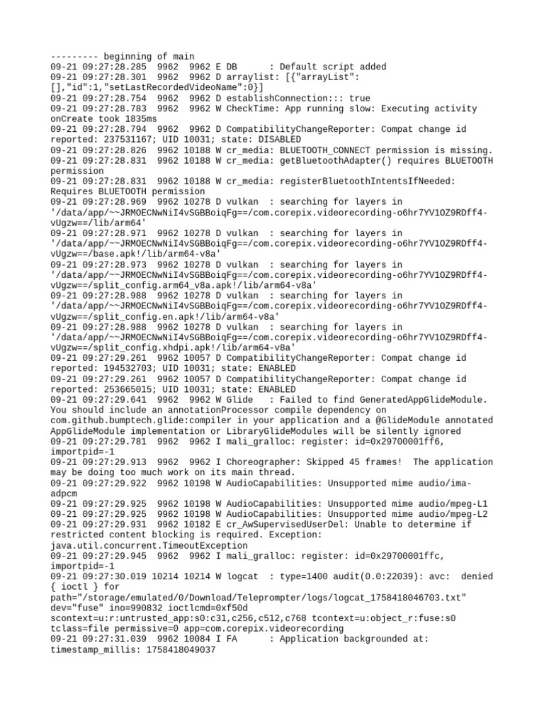 Video Recording App Log Analysis | PDF | Computer Programming ...