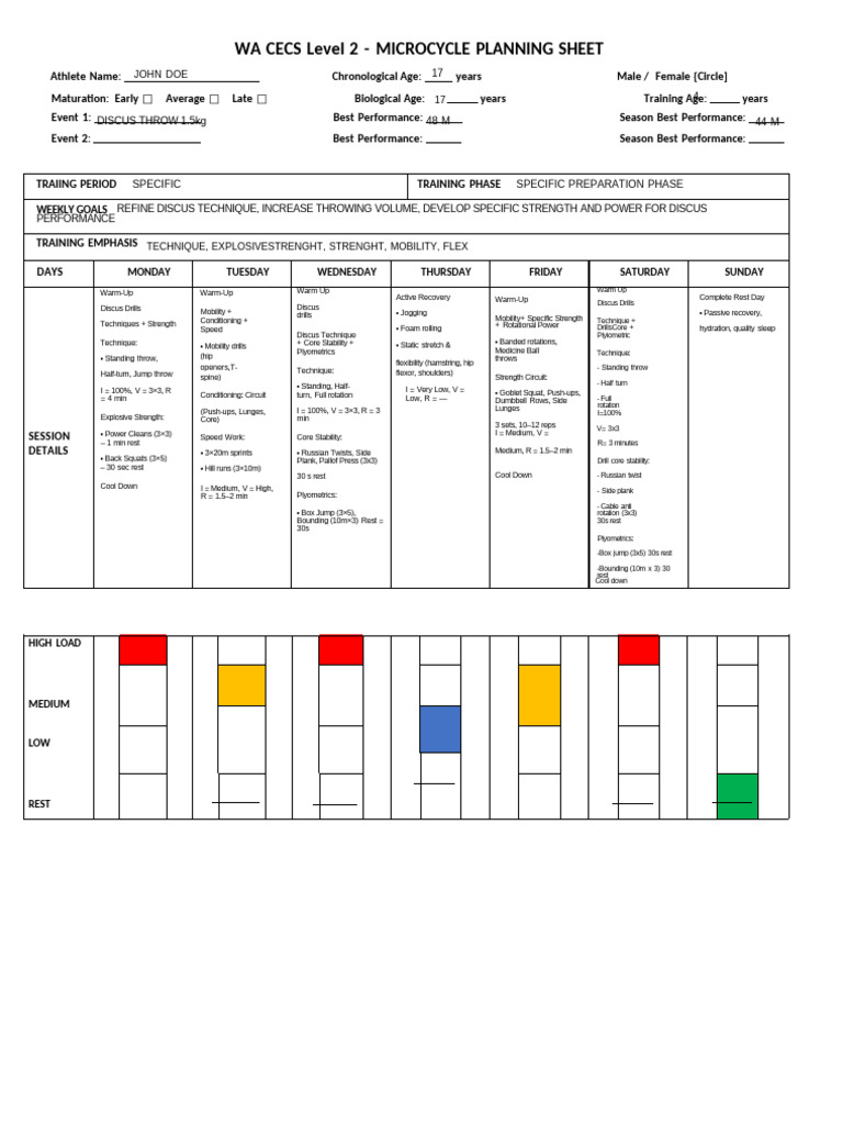 Micro Cycle | PDF | Physical Exercise | Physical Fitness