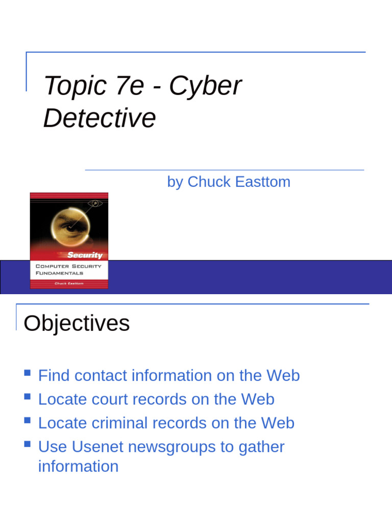 Topic 5d - Cyber Detective | PDF | Detective | Cybercrime