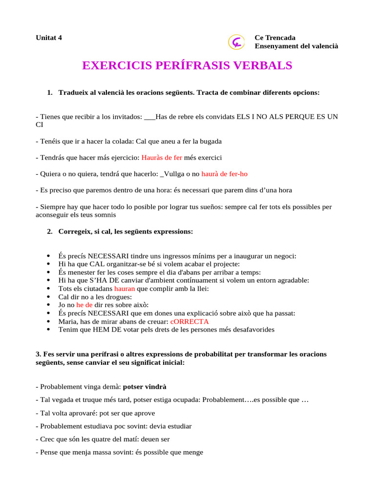 Perífrasis Verbals | PDF