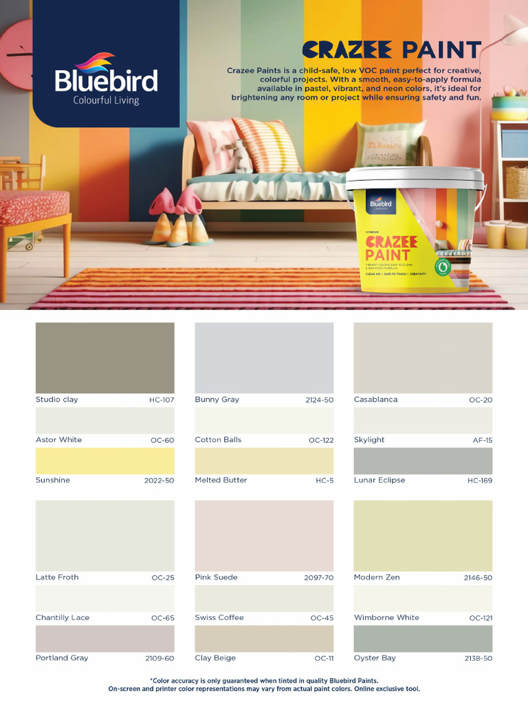 Crazee Paint - Shade Card V2 | PDF