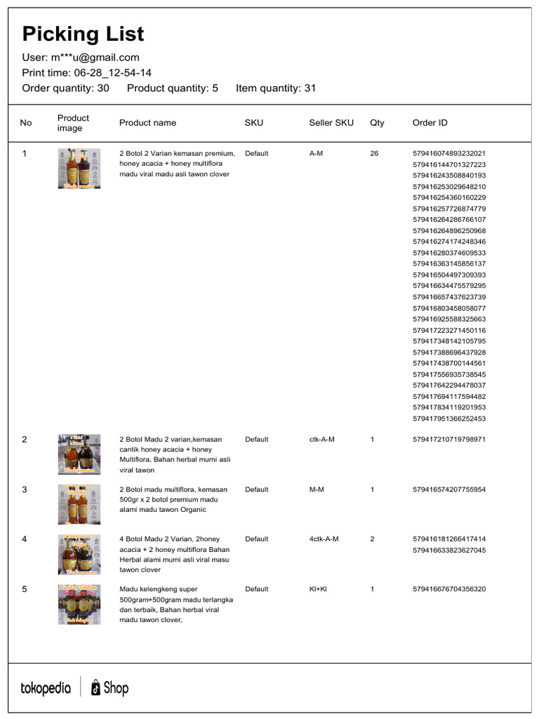 06-28 - 12-54-14 - Picking List - 2 | PDF